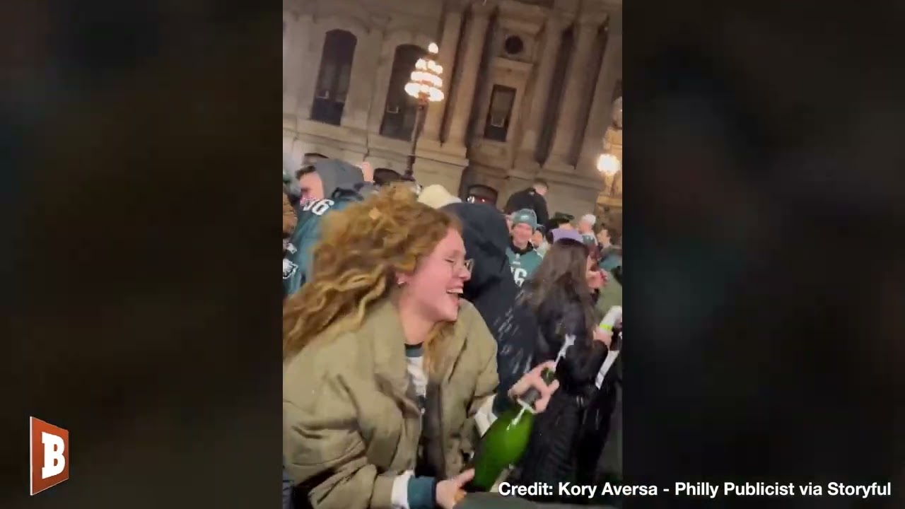 Eagles Fans “Surf” Crowd, Climb GREASED Poles in Celebration Chaos ...