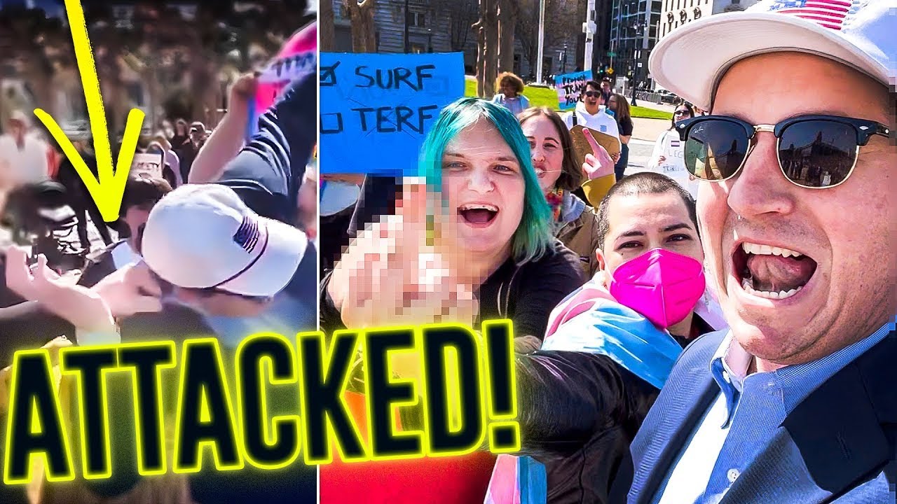 Trans Activists ASSAULT Protester at Trans Youth Rally | EXTENDED CUT ...